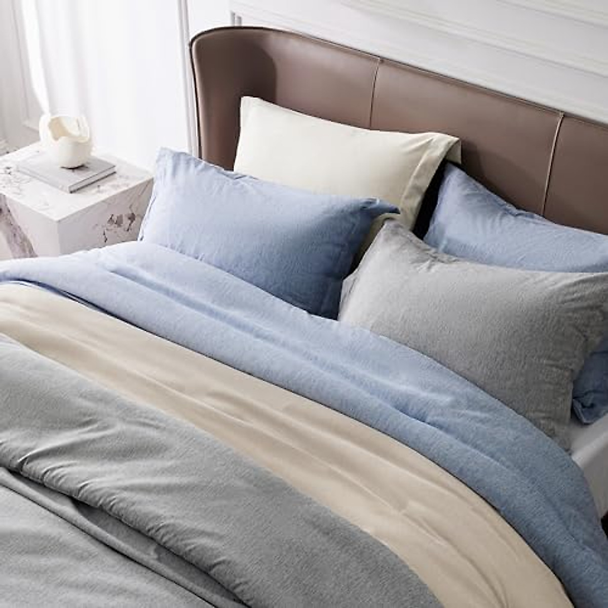 Bedsure Beige Duvet Cover King Size - Super Soft Cationic Dyed Duvet Cover for Kids with Zipper Closure, 3 Pieces, No Comforter(King, 104"x90")