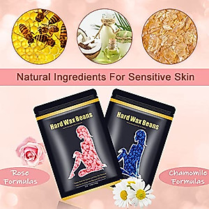 Waxing kit for women - Yovanpur Mini Waxing Kit Wax Warmer for Hair Removal, Portable Hard Wax Kit with 14oz Hard Wax Beads, Brazilian Bikini Wax Kit for Face Armpit Eyebrow at Home