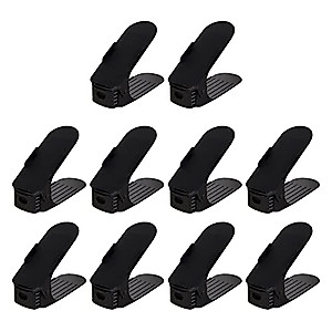 Chuye 10 Pcs Shoe Slots Adjustable Shoe Stacker Shoe Slots Organizer Stackable Shoe Organizer for Closet Adjustable Double Deck Shoe Rack Holder Shoe Slots Space Saver