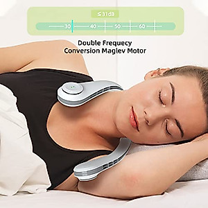 portable neck fan,neck fans portable rechargable battery operated hanging personal neck fan bladeless cooling hands free ,3 Speeds djustment , fans around your neck for women/men Outdoor Sports