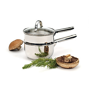 RSVP International 1-quart Induction Double Boiler, 2 Cups, Multi Color