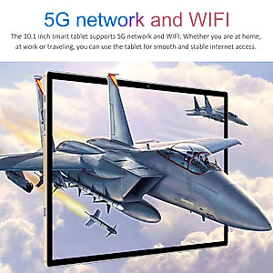 10.1Inch Tablet, 1960x1080 HD Screen 8GB RAM 256GB ROM Front 8MP Rear 16MP Camera Supports 5G Net WiFi BT GPS, PC Tablet for Android 12.0 (US Plug)
