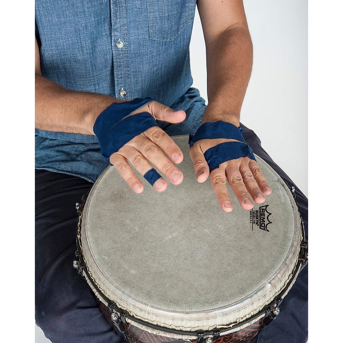 Eucatape Eucalyptus Infused Hand Drumming Tape - Helps Protect Hands from Blisters Cuts Dry Skin, Better than Drum Gloves for Drum Sets Sticks Percussion (1 Pack, Navy)