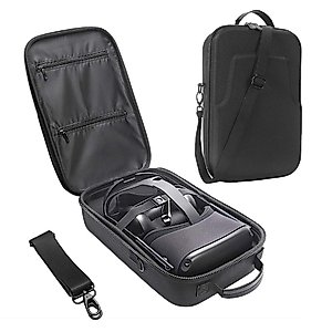 HIJIAO accessories for Oculus Quest VR, including: hard case (black), Silicone Controller Grip Skin (gray), Silicone Knuckle Strap (gray), Silicone Cover (black), Head Strap Pad for Oculus Quest Heads