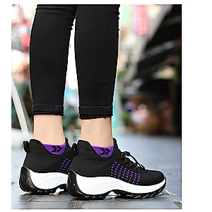 Women’s Ortho Stretch Cushion Shoes ComforthoFit Cloud Pro Ergonomic Pain Relief Footwear Running Lightweight Tennis Shoes Purple