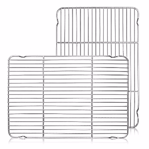 Herogo Cooling Rack Set of 2, Stainless Steel Large Baking Oven Rack, 16.5" x 11.5" Fit Half Sheet Pan, Bacon Cake Cookies Rack for Cooling Grilling Roasting, Rust Resistance