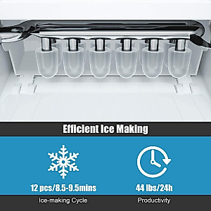 Ice Maker Countertop, Automatic Electric Ice Maker Machine w/Self-Cleaning Function, Portable Ice Machine with Ice Scoop and Basket (Red)