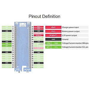 UPS Module for Raspberry Pi Pico with Uninterruptible Power Supply Li-po Battery via I2C, Stackable Design @XYGStudy (Pico-UPS-B)