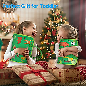 FASTSPOK Busy Board Montessori Toy for 1 2 3 4 Year Old Toddlers - Educational Activity Developing Sensory Board for Basic Dress Fine Motor Skills - Travel Toys for Plane Car, Gift for Boys Girls