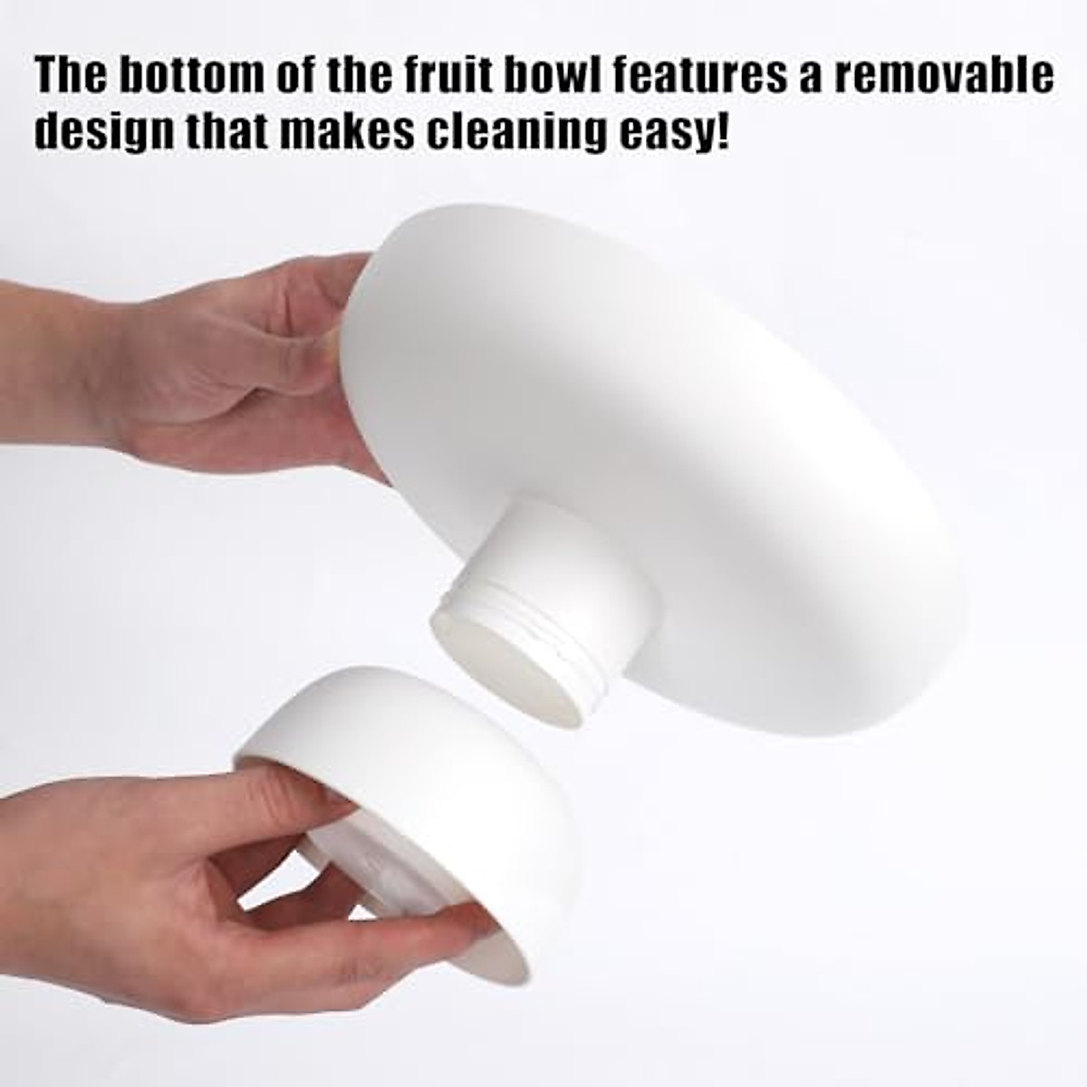 tchrules Fruit Bowl, Plastic Fruit Bowl for Kitchen Counter, White Fruit Basket with Draining Holes, Decor Centerpiece for Kitchen Counter or Dining Room Tables