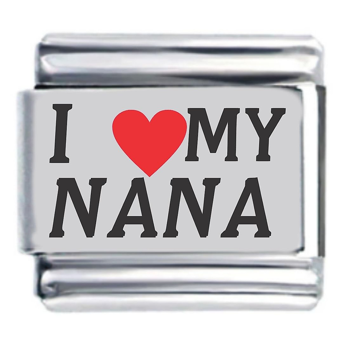 I Heart My Nana Red Heart Laser Italian Charm