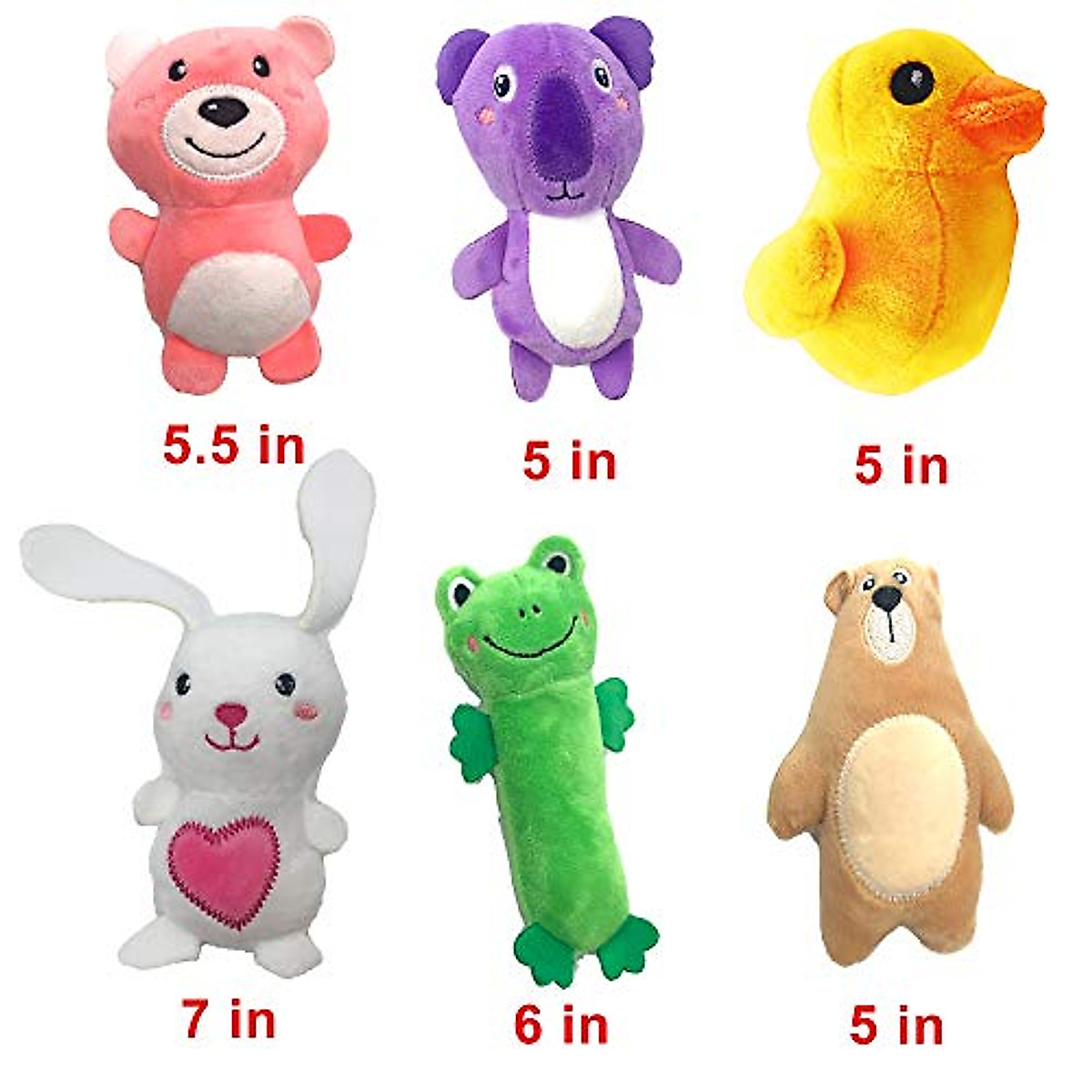 Jalousie 12 Pack Plush Animal Dog Toy Dog Squeaky Toys Cute Pet Plush Toys Stuffed Puppy Chew Toys for Small Medium Dog Puppy Pets - Bulk Dog Toys (12 Pack Animal)