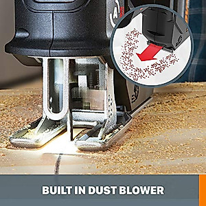 WORX 20V Cordless Reciprocating Saw JigSaw WX550L.5 Multi-purposed saw w/Orbital Mode, Variable Speed, Tool-Free Blade Change System, 2.0Ah Battery & Chargre included
