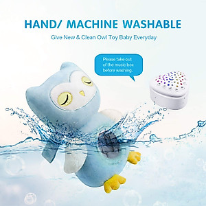 Baby Sleep Soothers, Owl Baby Shusher White Noise Toy Sound Machine Portable, Cry or Noise Baby Activated Machine for Toddler Girl Boy, Olele Plush Night Light Projector Birthday Gifts for Newborns