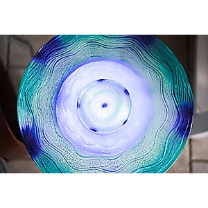 XBrand Floor Mist Fountain w/ Inline Control Glass Metal, 27 Inch Tall, Blue