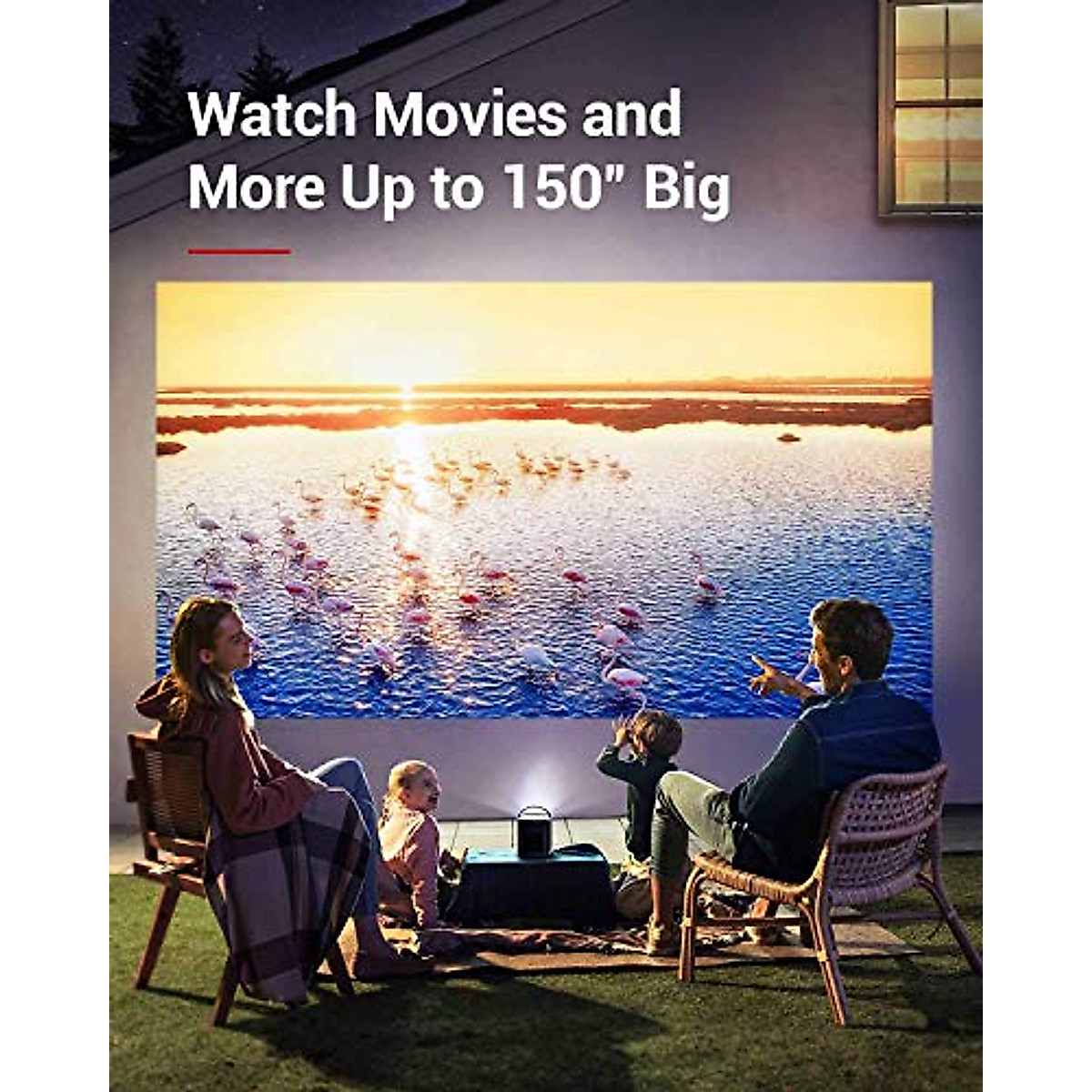 Nebula, by Anker, Mars II 300 ANSI Lumen Home Theater Portable Projector with 720p 30 to 150 Inch DLP Picture, Outdoor Projector, 10W Speakers, Android 7.1, 1-Second Autofocus (Renewed)