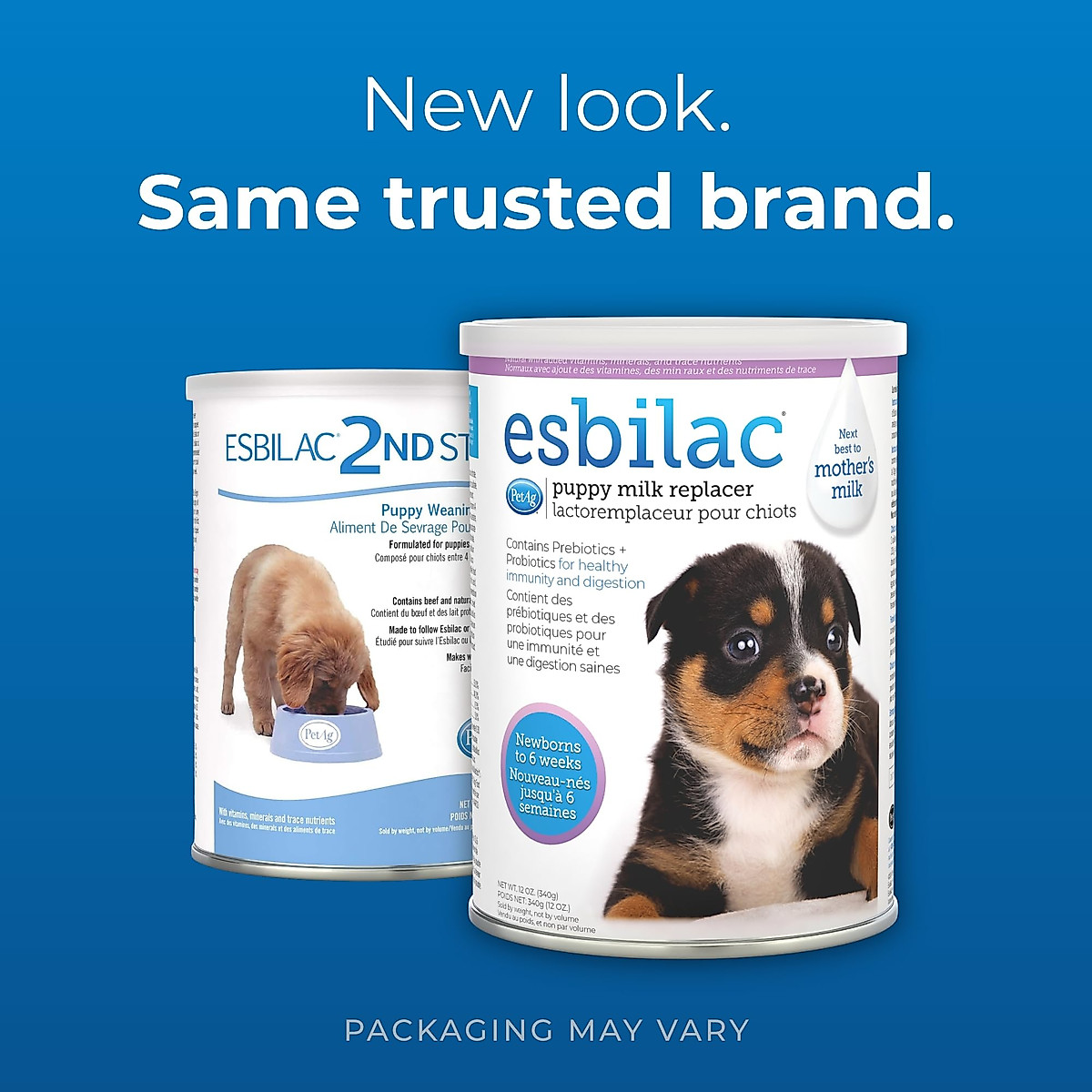 Pet-Ag Esbilac Puppy Milk Replacer Powder - 12 oz, Pack of 2 - Powdered Puppy Formula with Prebiotics, Probiotics & Vitamins for Puppies Newborn to Six Weeks Old - Easy to Digest