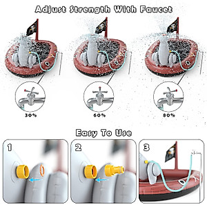 Jasonwell Inflatable Kiddie Pool Sprinkler - Splash Pad for Kids Toddler Pool Outside Children Ball Pit Pirate Ship Baby Pool Swimming Wading Pool Summer Outdoor Water Toys for Boys Girls Dogs