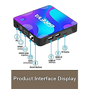 Android TV Box 11.0 4GB RAM 32GB ROM Support Dual Band WiFi with Backlit Keyboard 4K HDR Smart Streaming Media Player BT 4.1 H.265 Set Top Blue