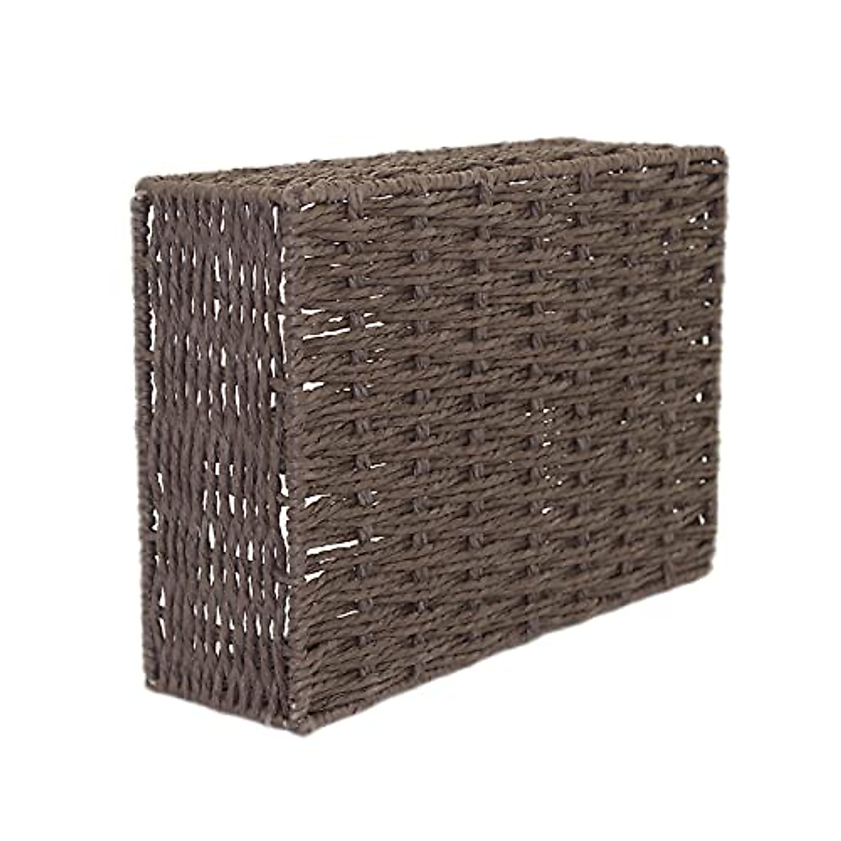 Toilet Paper Basket for Tank Topper,Woven Storage Box Cube Basket Bin Container, Shelf Cabinet(1pc) (12.20''L x 8.26''W x 3.93''H-02K)