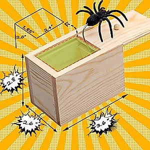 Jishi Spider Box Prank Toy Funny Gag Gift Box Wooden Surprise Present Box for Money Cash Small Gifts, Fun White Elephant Unique Novelty Hilarious Joke Stocking Stuffers for Adults Men Women Kids Teens