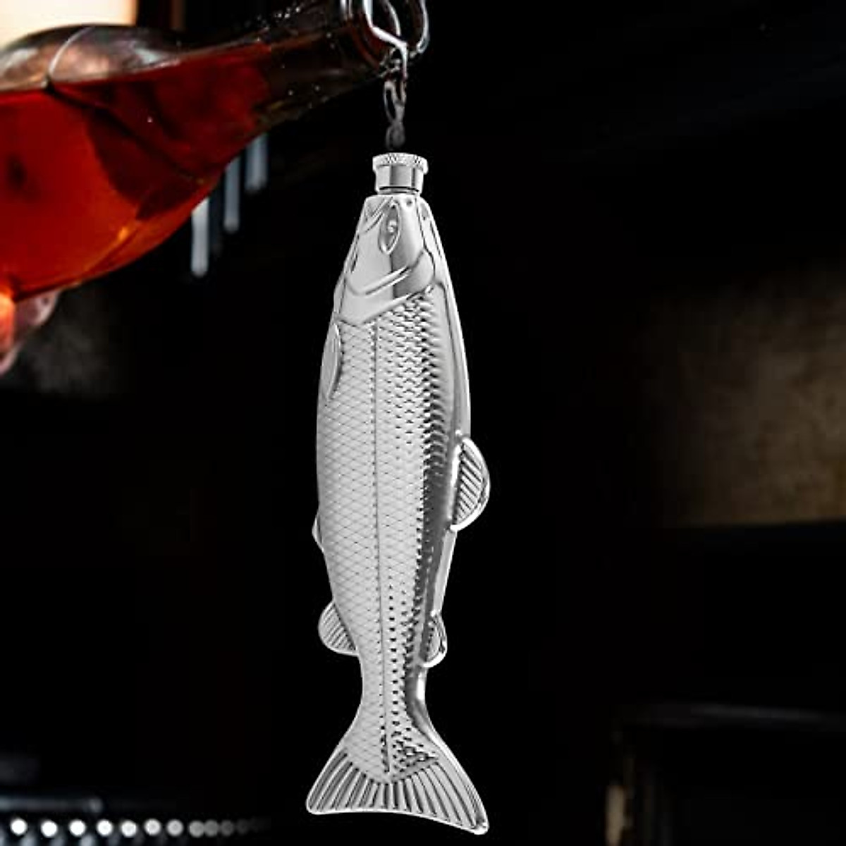 Bruafsir 1 Pcs Fish-Shape Hip Flask 5Oz Mini Pocket Flask Stainless Steel Party Drinkware for Outdoor