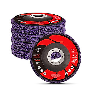 LUCKUT Strip Discs Grinding Disc 4.5'' x 7/8'' Stripping Wheel Clean and Remove Paint Coating Rust Welds Oxidation for Angle Grinder-5 Pack