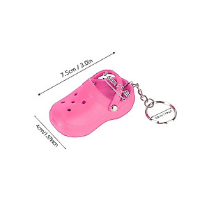 GLOGLOW 20Pcs Slipper Keychains, 1.4 x 3.0in 5 Colors Silicone Shoe Keychains Reusable Beach Hole Shoes Key Chains for Backpack Purse Luggage Party Favors