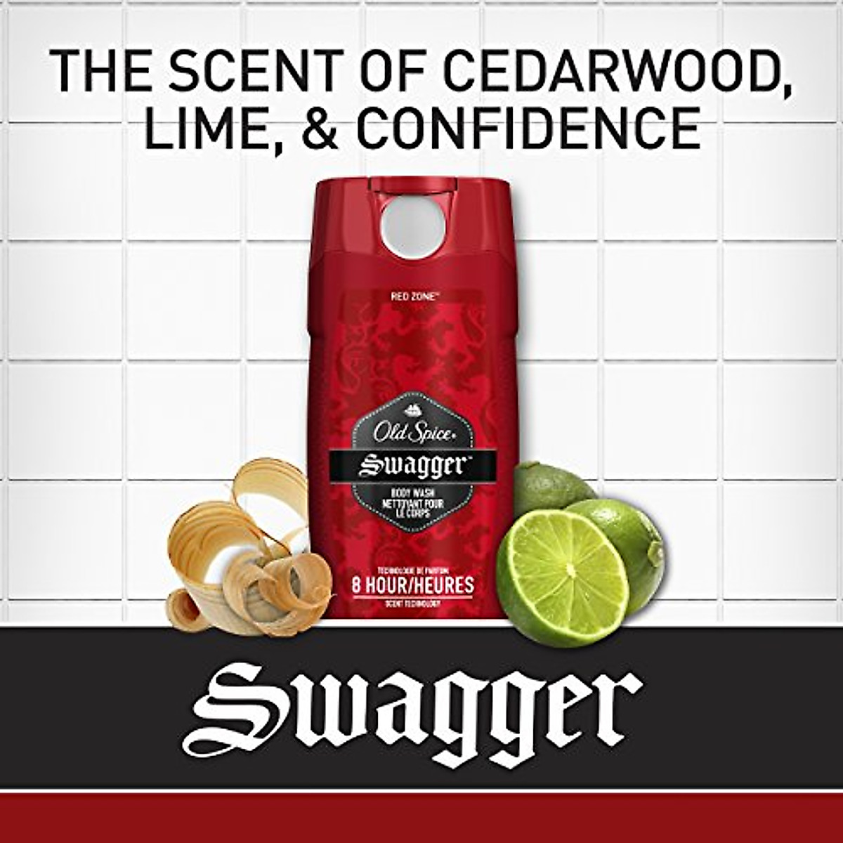Red Zone Swagger Body Wash for Men, Scent of Confidence, 21 fl oz