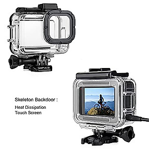 GEPULY Skeleton Housing Case Side Open Housing Protective Case with Aluminum USB Pass Through Side Door Cover for GoPro Hero 9 10 11 12 13 Black - Charging Camera Without Removing Housing Case
