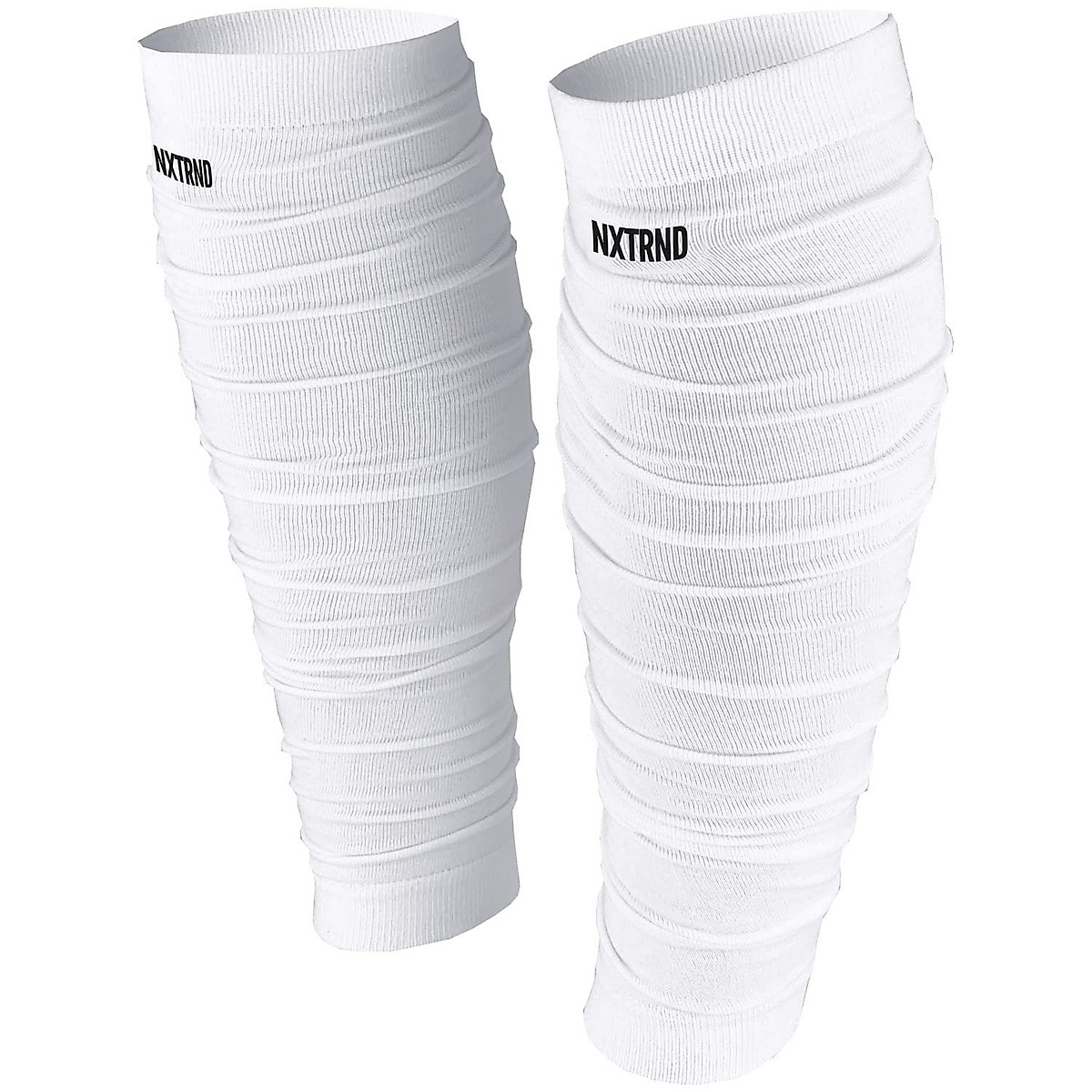 Nxtrnd Football Leg Sleeves, Calf Sleeves for Men & Boys, Sold as a Pair (White, Youth)