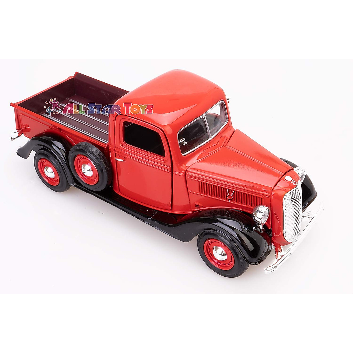1937 Ford Pick Up Truck, Red With Black - Showcasts 73233 - 1/24 Scale Diecast Model Car by Motor Max