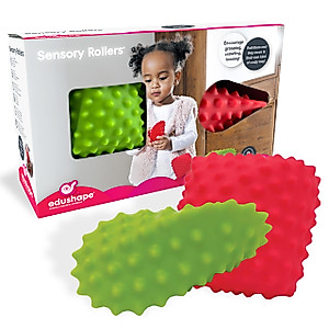 Edushape Sensory Rollers - Set of 2 Sensory Balls for Baby Alternative That Help Enhance Gross Motor Skills for All Ages - Vibrant Colorful Baby Balls & Unique Alternative to Toddler Ball for Baby