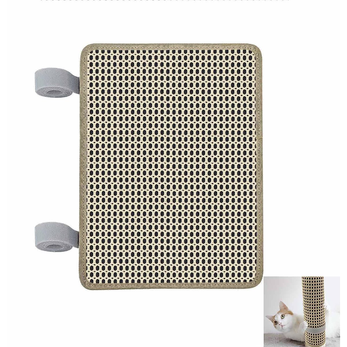 Cat Nail File Scratcher Wrapped Around a Cat Scratching Post, Cat Scratch That Files Nails with 80 Aluminum Oxide Grit, Cat Nail File Can Help to Trim Cat's Nails and Protect Scratch Post
