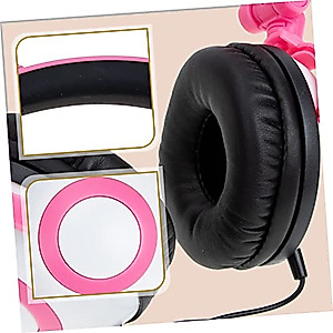 Vaguelly Glowing Headphones Over Ear Headphones On Ear Audio Headphones Wired Gaming Headset Glowing Earphone Earbuds Wired Lighting Headset Ears Earphones Shine PVC Fitness Microphone