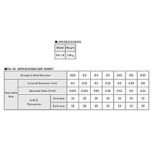 ENGINEER PA-14 Professional Precision Wire Strippers for thin wire (AWG34 - AWG22), sharp and perfectly round finishing edge, Spring loaded Comfortable Handles, Made in Japan