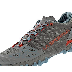 La Sportiva Womens Bushido II Trail Runnng Shoes, Moon/Paprika, 9