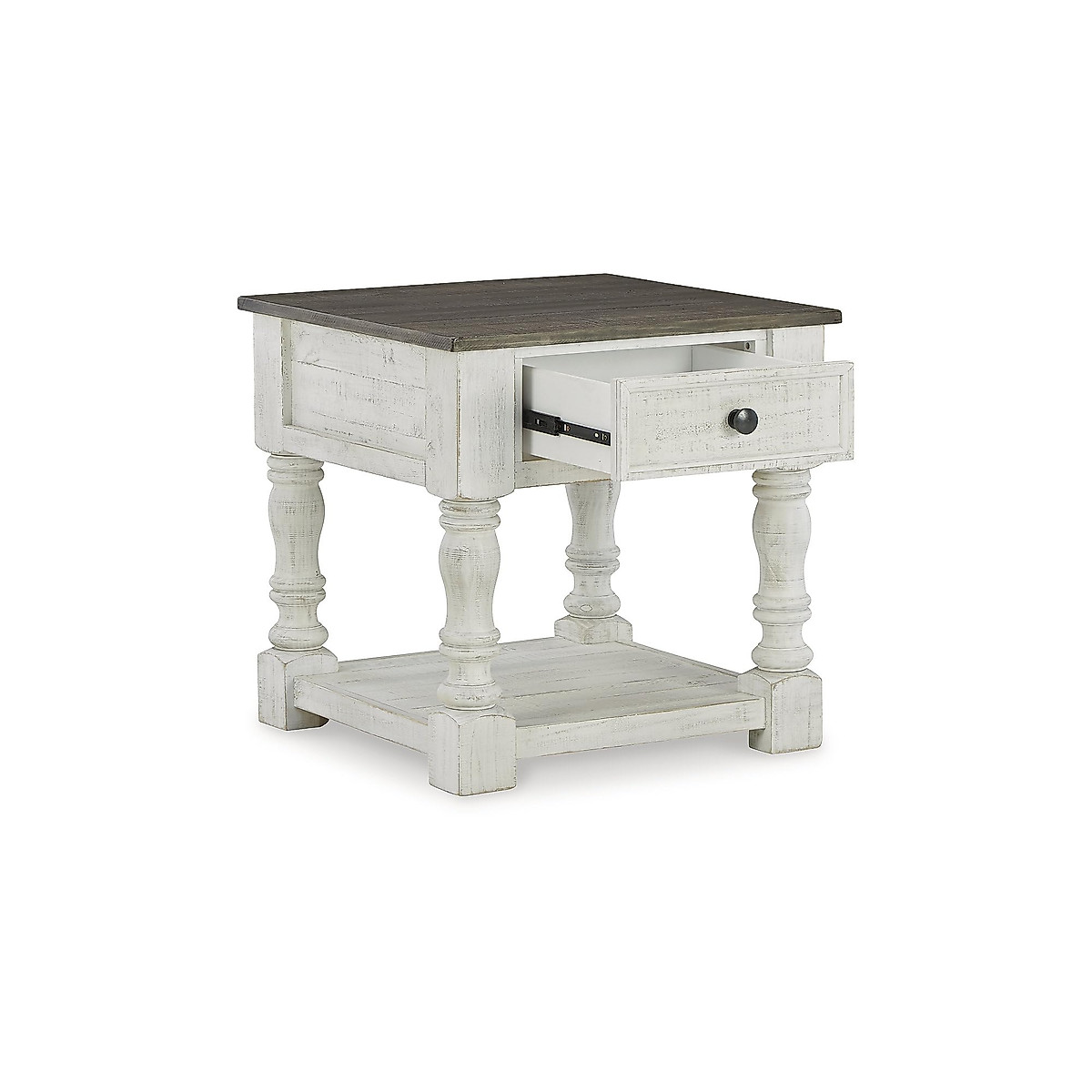 Signature Design by Ashley Havalance French Country Square End Table, White & Gray