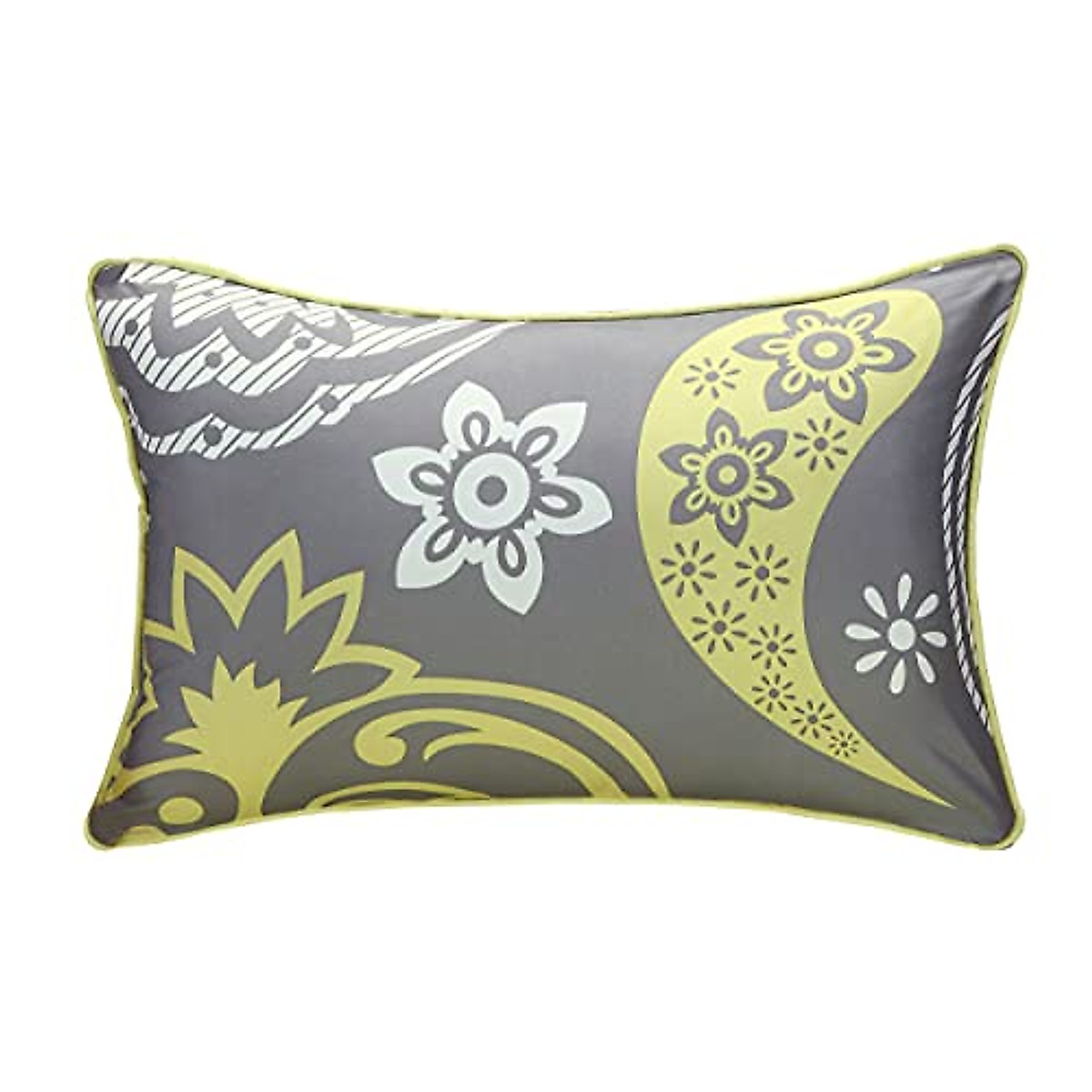 Chic Home Olivia 20-Piece Comforter Reversible Paisley Print Complete Bed in a Bag with Sheet Set, Window Treatments, and Decorative Pillows, King, Grey