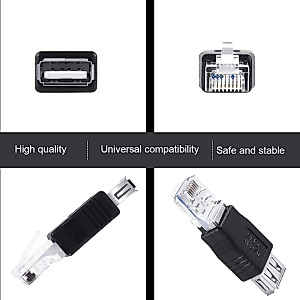 UCEC 1x Type A USB2.0 Female to Ethernet RJ45 Male Plug Adapter Connector
