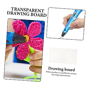 EXCEART 10pcs Transparent Drawing Board 3D Pen Pad 3D Pen Stencils 3D Printer Pen Mat 3dpen Pad 3 Accessories Drawing Paper for Kids Plastic Basic Template PVC Album White Canvas Child