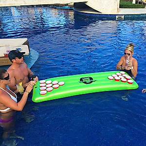 GoPong Pool Pong Table, Inflatable Floating Beer Pong Table, Includes 3 Pong Balls
