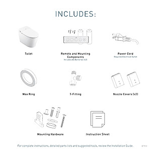 Moen ET900 2-Series Tankless Bidet One Piece Elongated Bidet Toilet with Remote, Auto Flush, and Warm Air Dryer, and Temperature Control, White