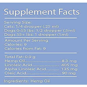 Serenity Hemp Oil for Dogs and Cats - 500mg 2 fl oz - Grown & Made in USA - Supports Hip & Joint Health, Natural Relief for Pain, Separation, Health - Herbal Drops - Hemp Extract for Pets