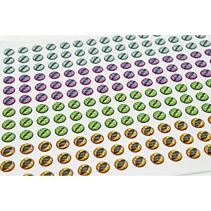 HTHYLURE Fishing Lure 3D Lure Eye Self Stick Lizard Reptile Eye Fly Tying Variety 3mm-8mm Simulation Making Fly Tying Fake Fish Eyes Artificial Holographic Fake Eyes 6mm 216PCS