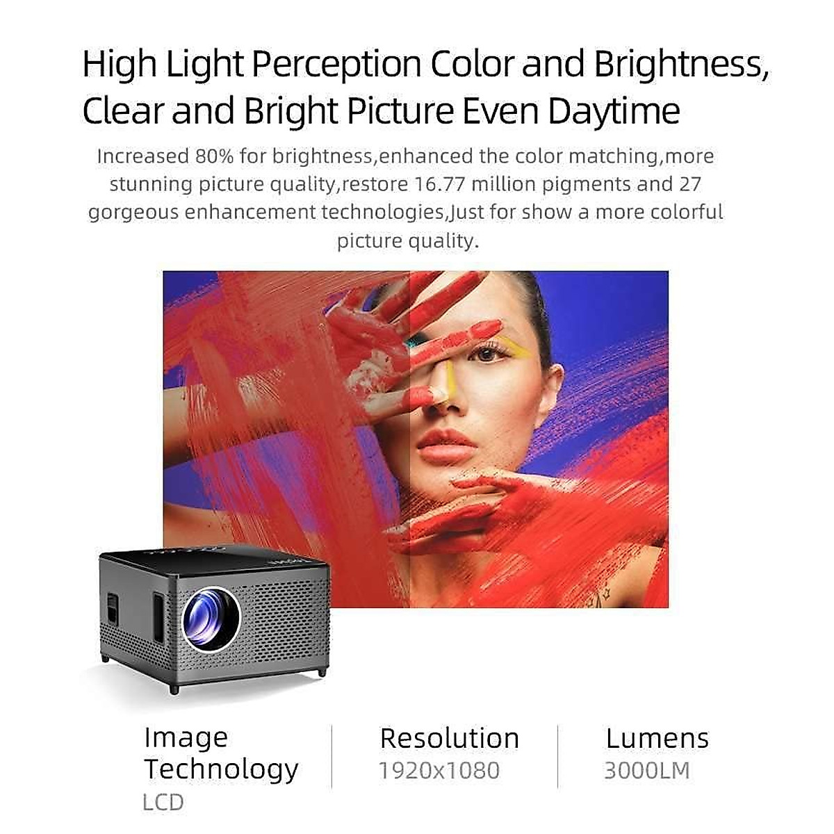 Feilx Mini Projector 2022 Upgraded Portable Video-Projector,Full HD 1080P LED Projector for Home Theater 7200 Lumens WiFi Mirroring USB Speakers