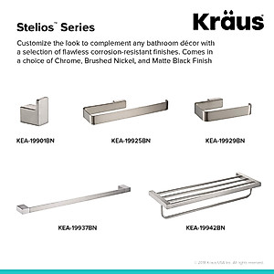 Kraus KEA-19937BN Stelios 24-inch Bathroom -Towel Bar, Brushed Nickel