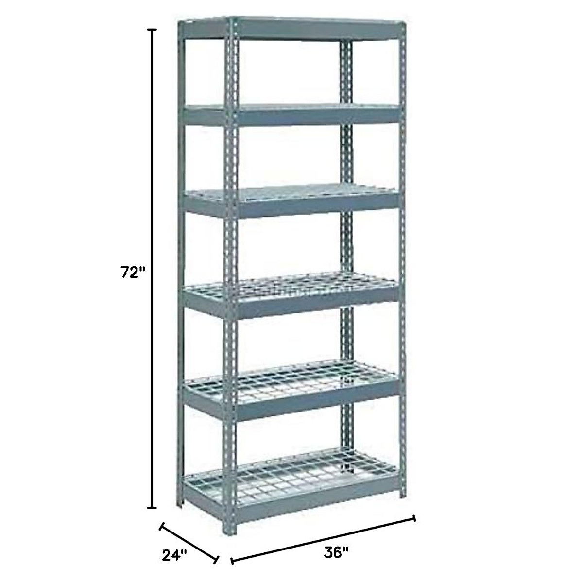 Global Industrial Extra Heavy Duty Shelving 36"W x 24"D x 72"H With 6 Shelves, Wire Deck, Gry