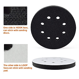 POLIWELL 5 Inch Sanding Discs 8-Hole Hook and Loop Sandpaper Wet Dry Sanding Sheets 80 to 2000 Assortment Grits 50 Pack with 5” Interface Pad for Random Orbital Sander Automotive Wood Metal Plastic