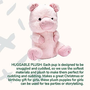 Snug A Babies Pig Stuffed Animal - Mommy Pig Stuffed Animal with 4 Baby plushie Piggies, Fluffy Farm Animal Toy- Squishy Guinea Piglet Stuffed Animal Gift for Kids - Ideal Gifts for Girls